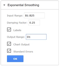 Exponential Smoothing | solver